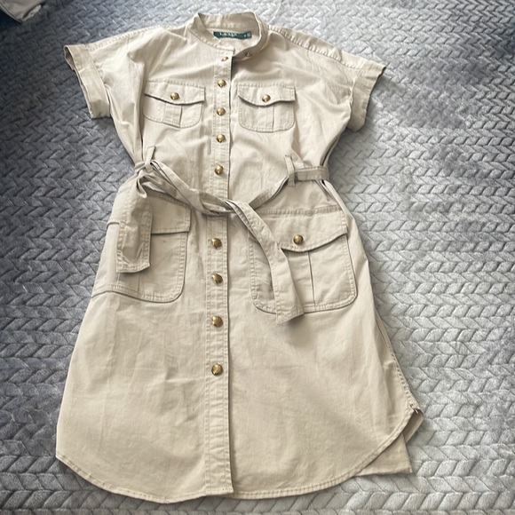 Ralph Lauren | Dresses | Ralph Lauren Khaki Tie Dress | Poshmark